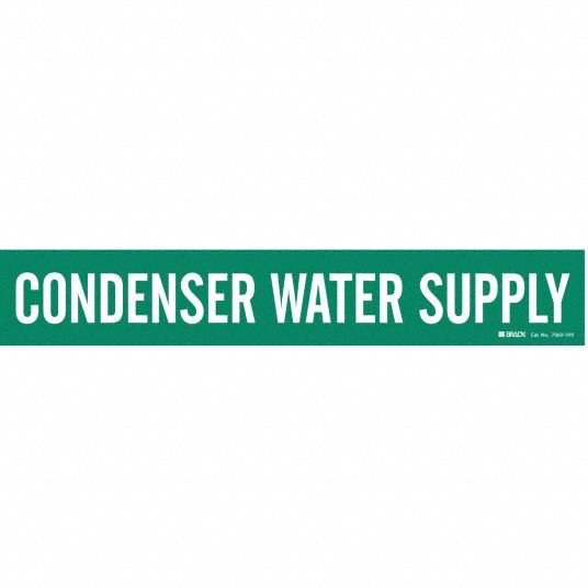 Condenser Water Supply, Green, Pipe Marker - 5ACT0|7069-1HV - Grainger