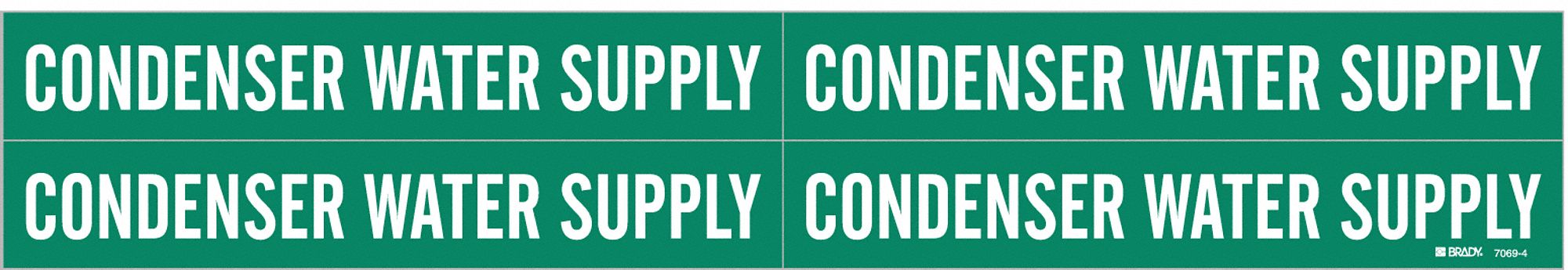 Condenser Water Supply, Green, Pipe Marker - 5ACT2|7069-4 - Grainger