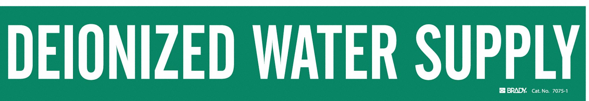 Deionized Water Supply, Green, Pipe Marker - 5ACU7|7075-1 - Grainger