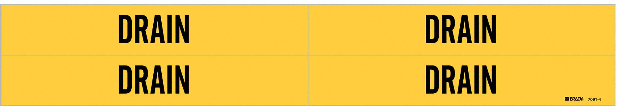 Drain, Yellow, Pipe Marker - 5ACX3|7091-4 - Grainger