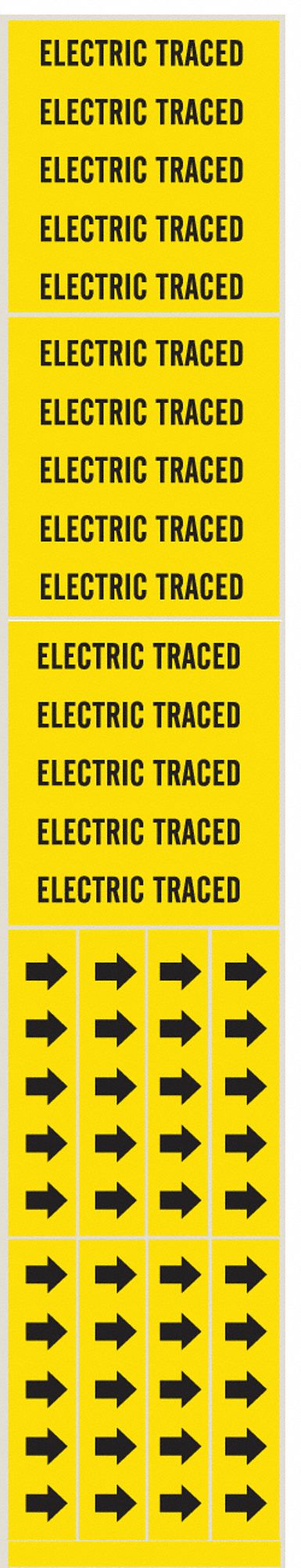 Electric Traced, Yellow, Pipe Marker - 5ACX6|7096-3C - Grainger