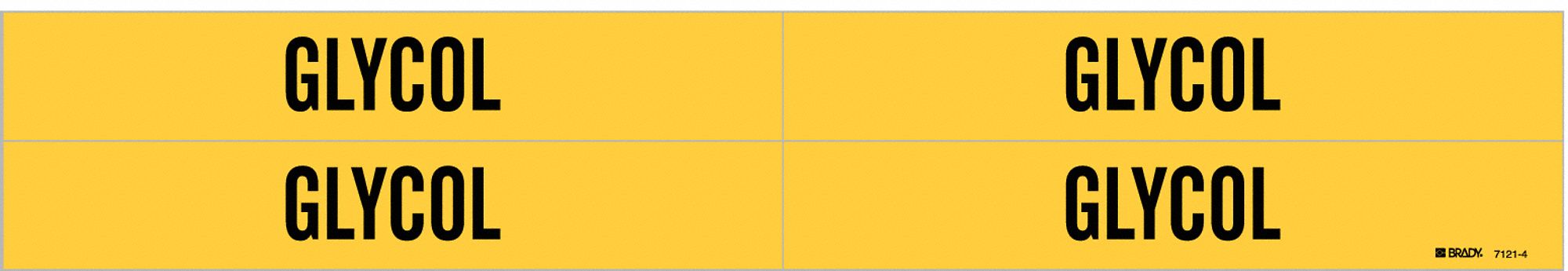 Glycol, Yellow, Pipe Marker - 5ADC3|7121-4 - Grainger