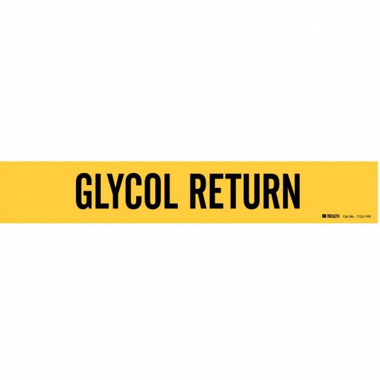 Glycol Return, Yellow, Pipe Marker - 5ADC5|7122-1HV - Grainger