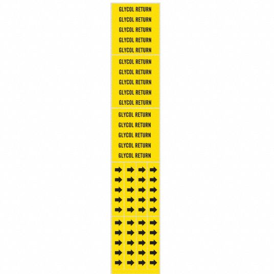 Glycol Return, Yellow, Pipe Marker - 5ADC6|7122-3C - Grainger