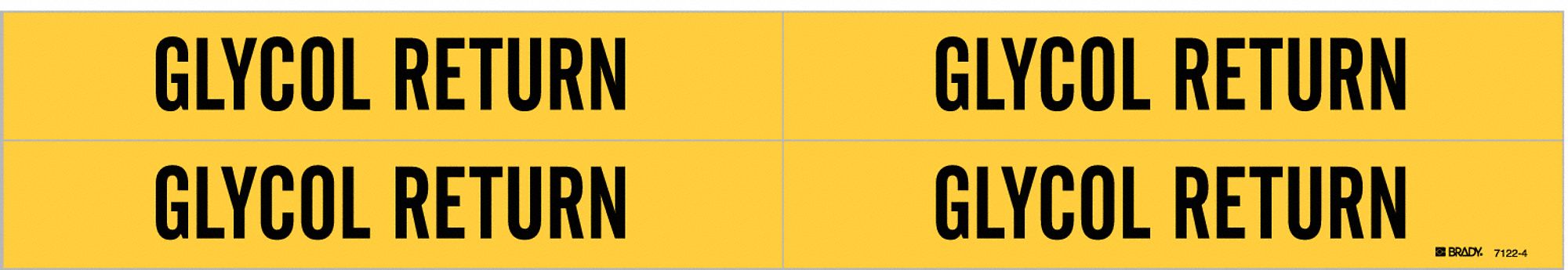 Glycol Return, Yellow, Pipe Marker - 5ADC7|7122-4 - Grainger