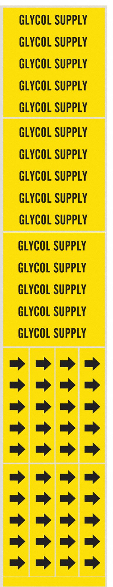Glycol Supply, Yellow, Pipe Marker - 5ADD0|7123-3C - Grainger