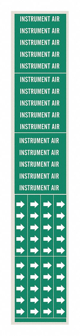 Instrument Air, Green, Pipe Marker - 5ADH1|7167-3C - Grainger