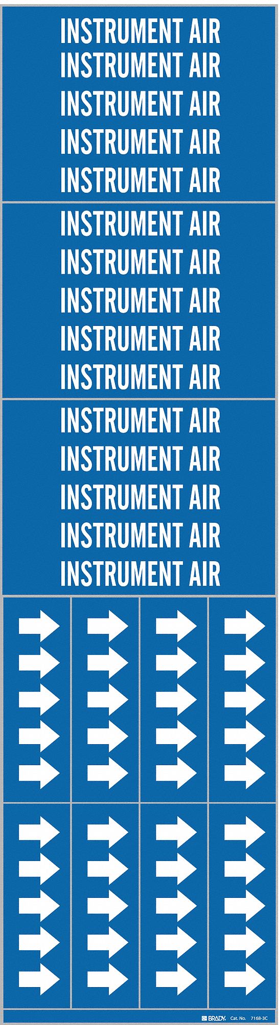 Instrument Air, Blue, Pipe Marker - 5ADH5|7168-3C - Grainger
