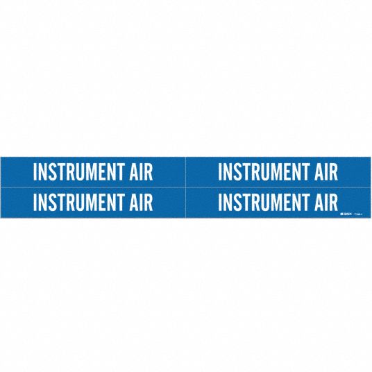 Instrument Air, Blue, Pipe Marker - 5ADH6|7168-4 - Grainger