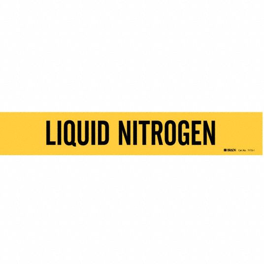 Liquid Nitrogen, Yellow, Pipe Marker - 5ADH7|7172-1 - Grainger