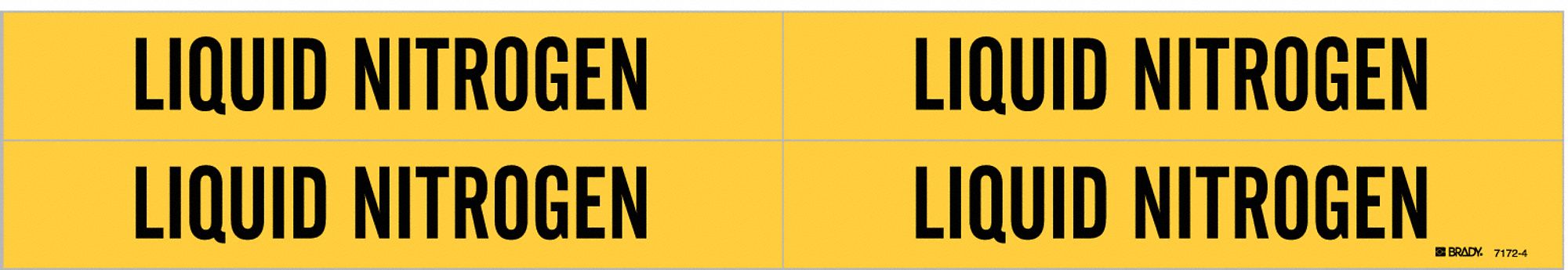 Liquid Nitrogen, Yellow, Pipe Marker - 5ADJ0|7172-4 - Grainger