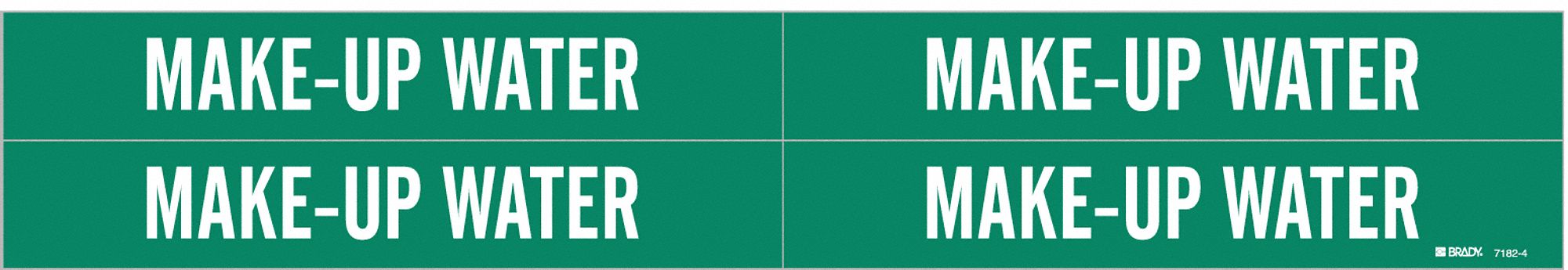 Make-Up Water, Green, Pipe Marker - 5ADK0|7182-4 - Grainger