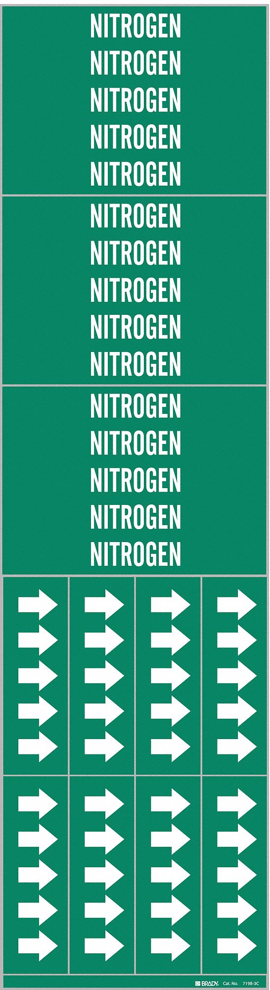 Nitrogen, Green, Pipe Marker - 5ADK2|7198-3C - Grainger