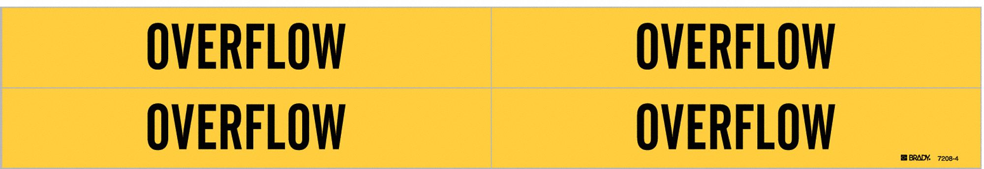 Overflow, Yellow, Pipe Marker - 5ADN1|7208-4 - Grainger