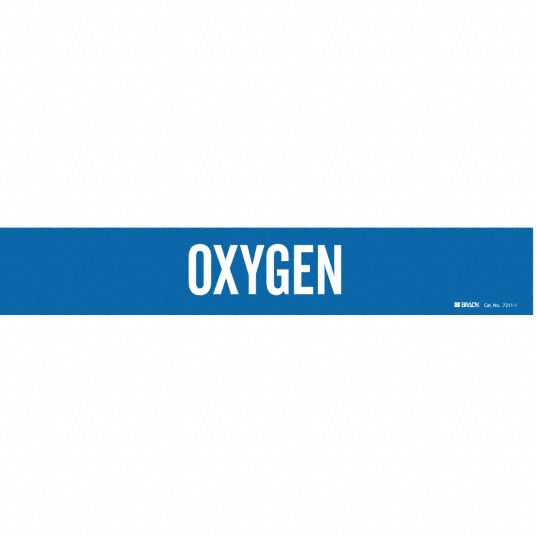 Oxygen, Blue, Pipe Marker - 5ADN4|7211-1 - Grainger