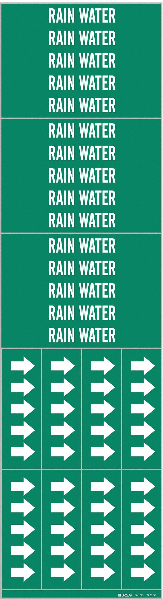 Rain Water, Green, Pipe Marker - 5ADR4|7229-3C - Grainger