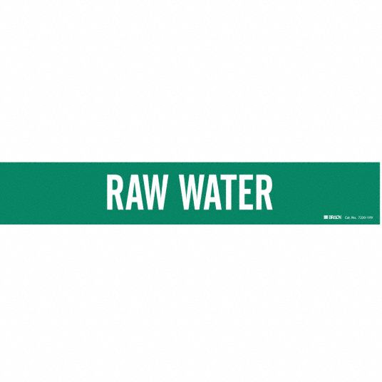Raw Water, Green, Pipe Marker - 5ADR7|7230-1HV - Grainger