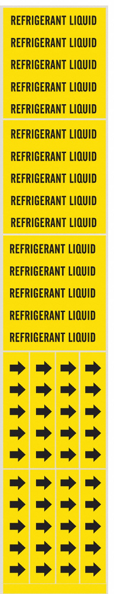 Refrigerant Liquid, Yellow, Pipe Marker - 5ADT4|7235-3C - Grainger