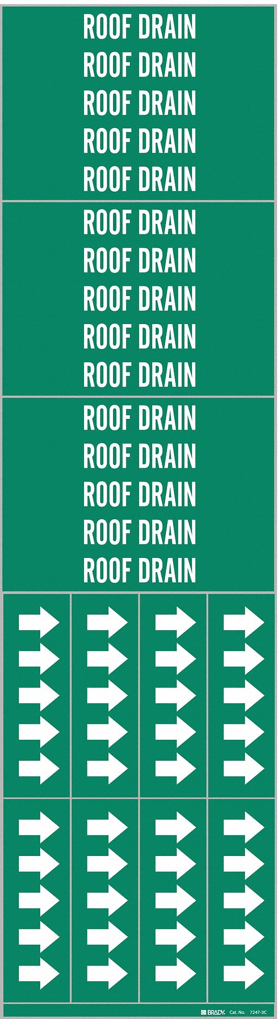Roof Drain, Green, Pipe Marker - 5ADU3|7247-3C - Grainger