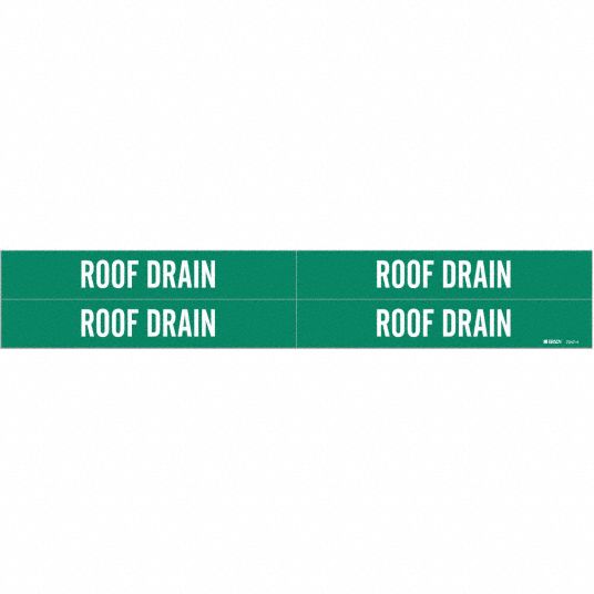 Roof Drain, Green, Pipe Marker - 5ADU4|7247-4 - Grainger