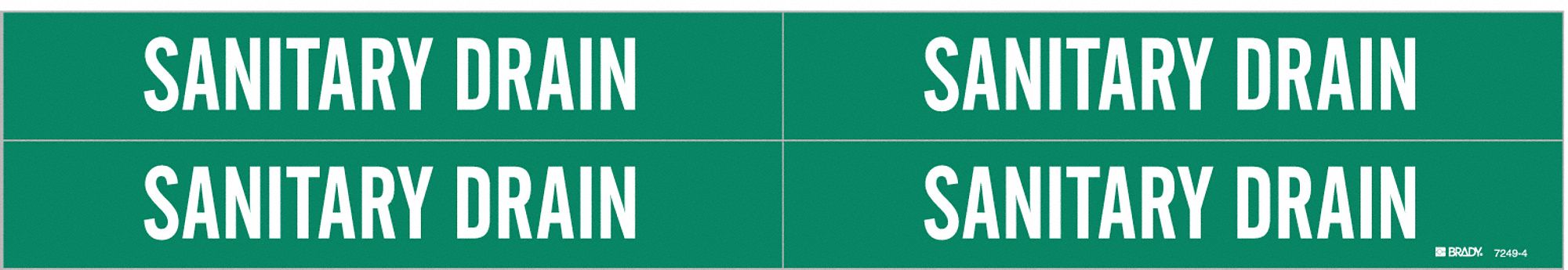 Sanitary Drain, Green, Pipe Marker - 5ADU8|7249-4 - Grainger