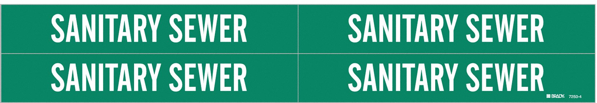 Sanitary Sewer, Green, Pipe Marker - 5ADV2|7250-4 - Grainger