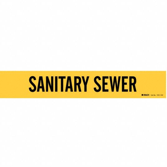 Sanitary Sewer, Yellow, Pipe Marker - 5ADV4|7251-1HV - Grainger