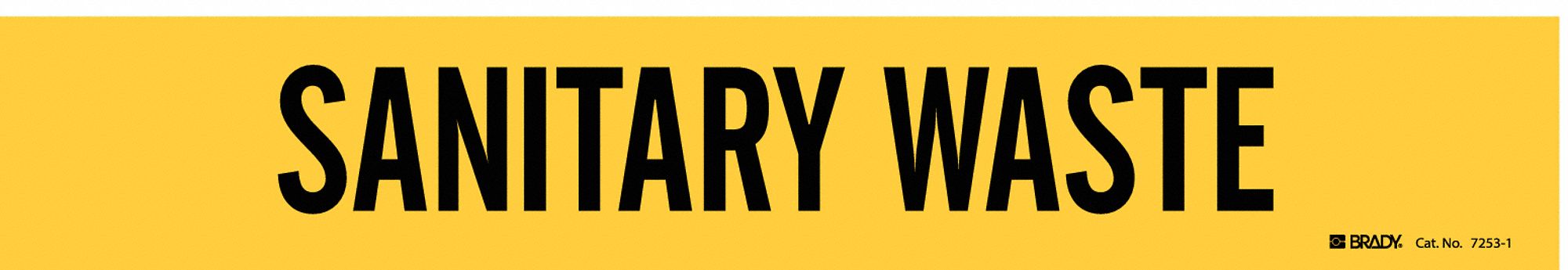 Sanitary Waste, Yellow, Pipe Marker - 5ADW1|7253-1 - Grainger