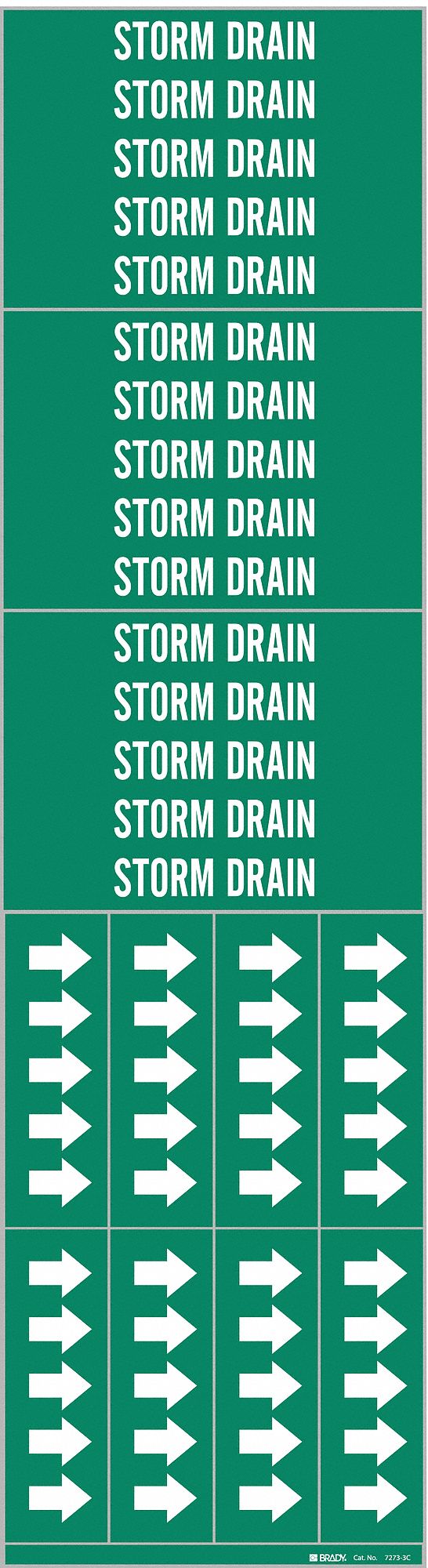 Storm Drain, Green, Pipe Marker - 5ADX6|7273-3C - Grainger