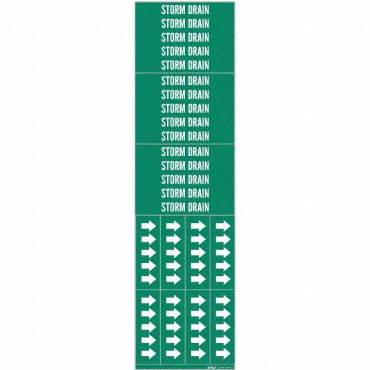 Storm Drain, Green, Pipe Marker - 5ADX6|7273-3C - Grainger