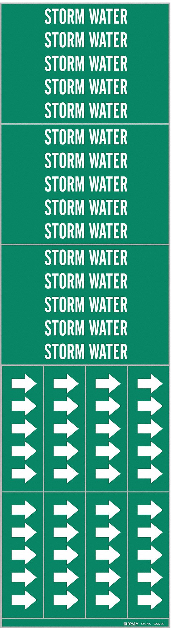 Storm Water, Green, Pipe Marker - 5ADX9|7275-3C - Grainger