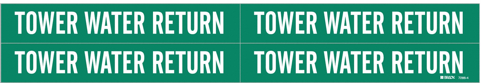 Tower Water Return, Green, Pipe Marker - 5ADZ4|7286-4 - Grainger