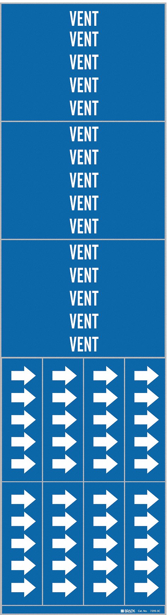 Vent, Blue, Pipe Marker - 5AEA1|7295-3C - Grainger