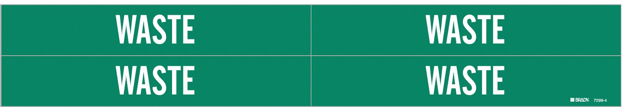 Waste, Green, Pipe Marker - 5AEC4|7299-4 - Grainger