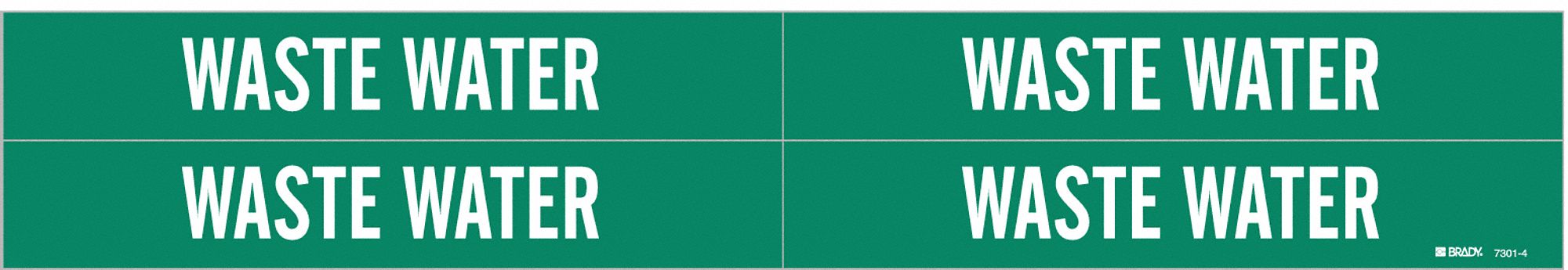 Waste Water, Green, Pipe Marker - 5AEC8|7301-4 - Grainger