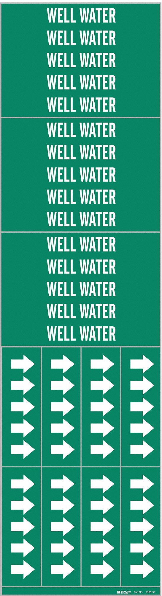 Well Water, Green, Pipe Marker - 5AED7|7305-3C - Grainger