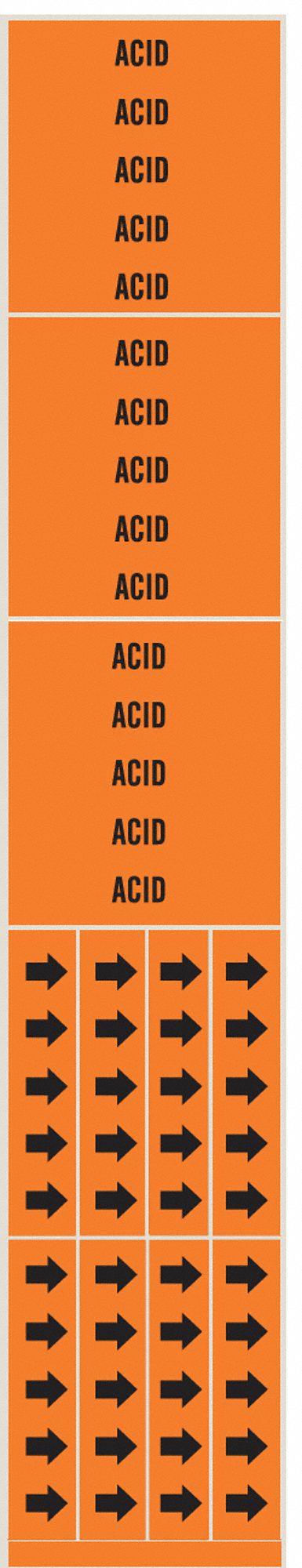 Acid, Orange, Pipe Marker - 5AEE6|7318-3C - Grainger