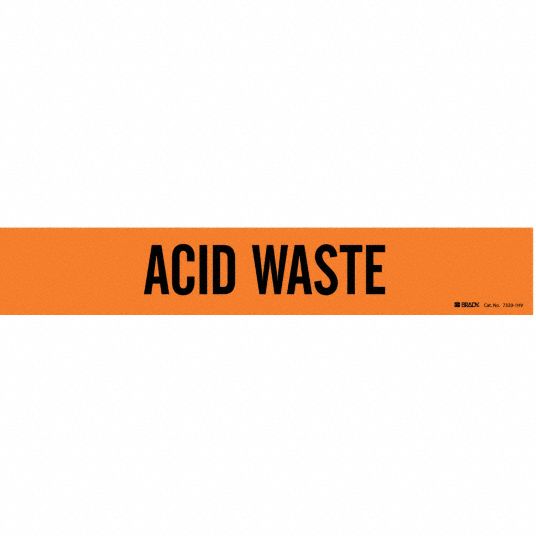 Acid Waste, Orange, Pipe Marker - 5AEE9|7320-1HV - Grainger