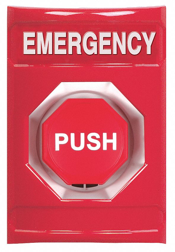 Emergency Push Button, Momentary Mushroom, 4 7/8 in Height, 3 1/4 in ...