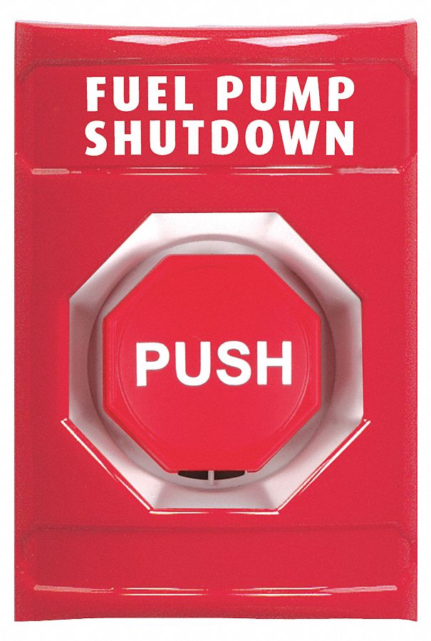 Fuel Pump Shutdown Push Button, Turn-To-Reset, 4 7/8 in Height, 3 1/4 ...