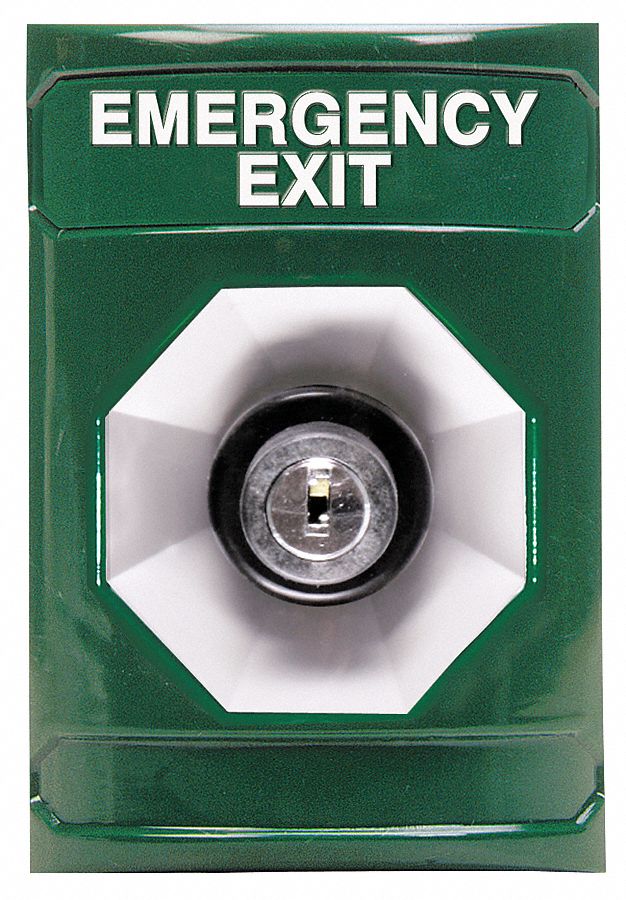 Emergency Exit Push Button, Key-To-Activate, 4 7/8 in Height, 3 1/4 in ...