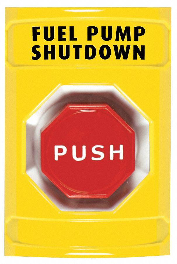 Fuel Pump Shutdown Push Button, Momentary Mushroom, 4 7/8 in Height, 3 ...