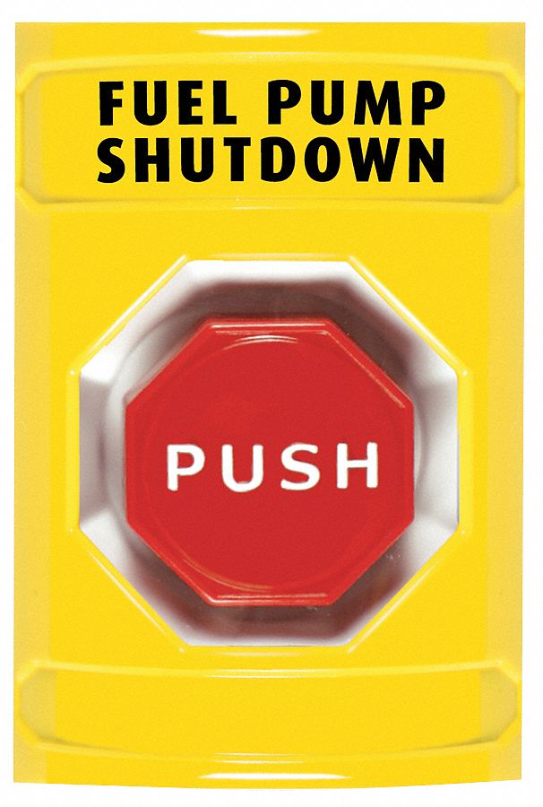 Fuel Pump Shutdown Push Button, Turn-To-Reset, 4 7/8 in Height, 3 1/4 ...