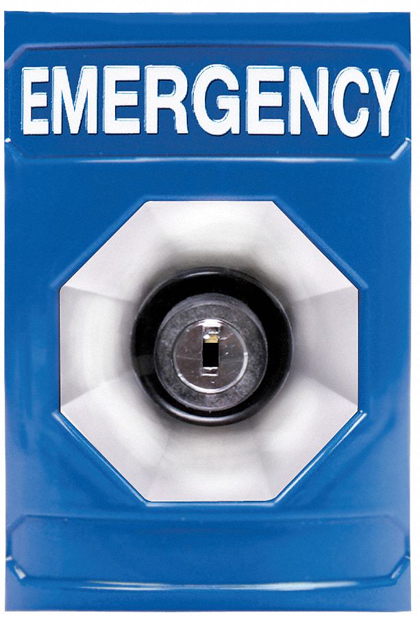 Emergency Push Button, Key-To-Activate, 4 7/8 in Height, 3 1/4 in Width ...