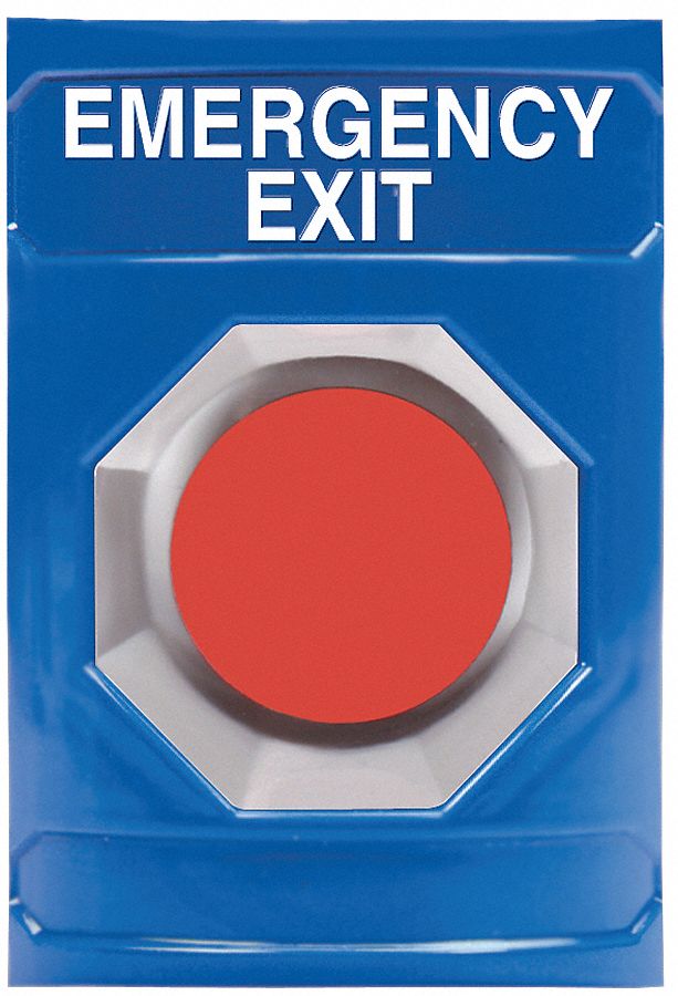 Emergency Exit Push Button, Momentary Touch, 4 7/8 in Height, 3 1/4 in ...