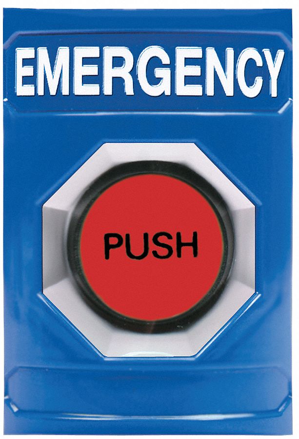 Emergency Push Button, Illuminated, 4 7/8 in Height, 3 1/4 in Width ...