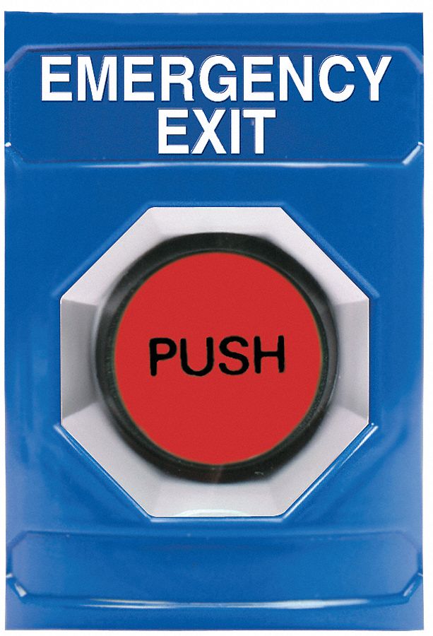 Emergency Exit Push Button, Illuminated, 4 7/8 in Height, 3 1/4 in ...
