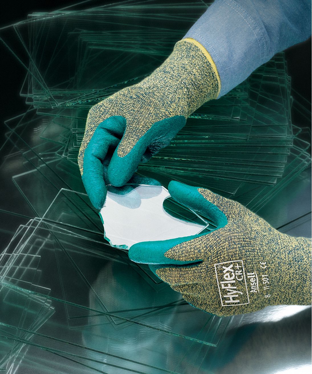 HYFLEX Coated Gloves: XL ( 10 ), ANSI Cut Level A5, Palm, Dipped, Foam ...