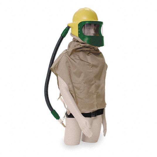Helmet, Includes Breathing Tube Assembly and 28 in Nylon Cape - Grainger