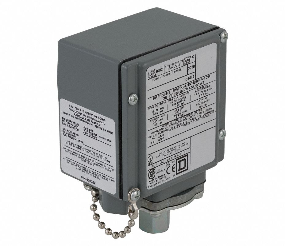SCHNEIDER ELECTRIC Interrup Pres,Herr d/Maquin,1.5 a 75 psi - 1HW32 ...